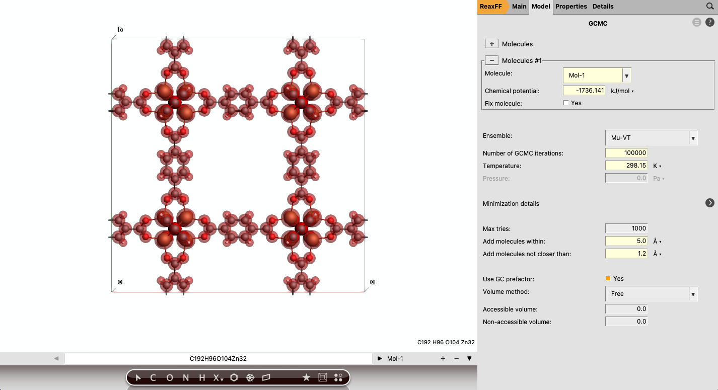 Adsorption isotherm from Grand-Canonical Monte Carlo — Tutorials 2024.1 documentation