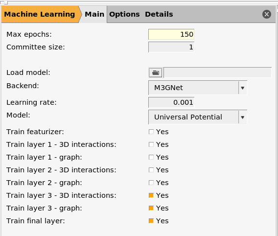 4.1. Train M3GNet with the ParAMS GUI — ParAMS 2024.1 documentation