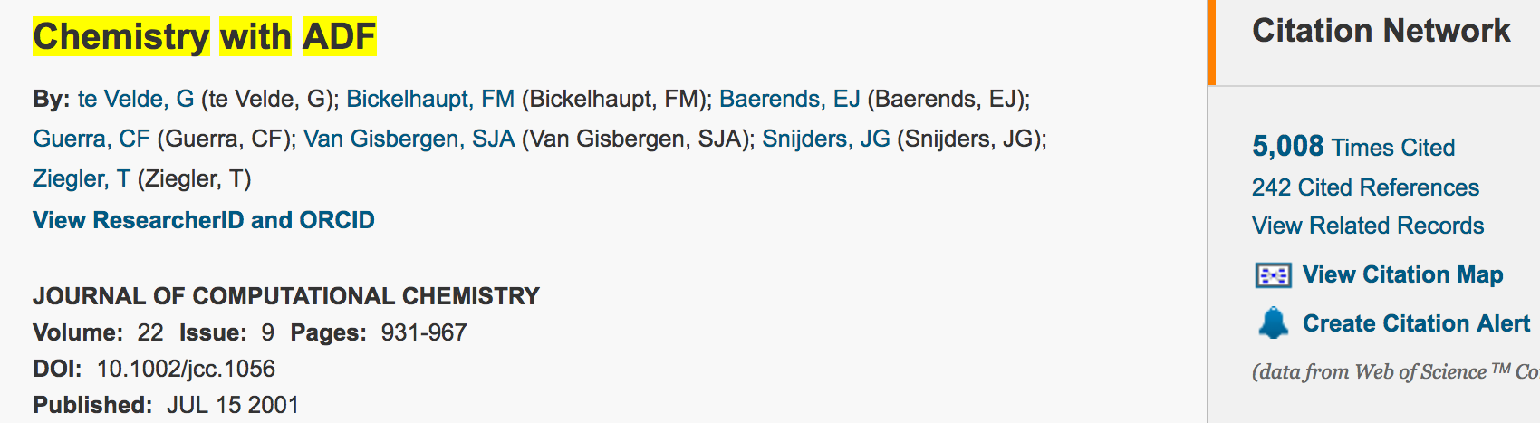 Chemistry with ADF cited 5000 times - SCM